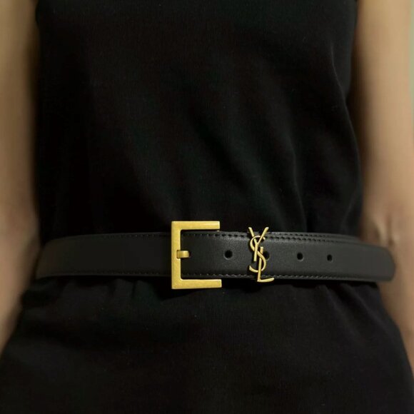 Yves Saint Laurent | Accessories | New Ysl Womens Black Belt 85cm With ...